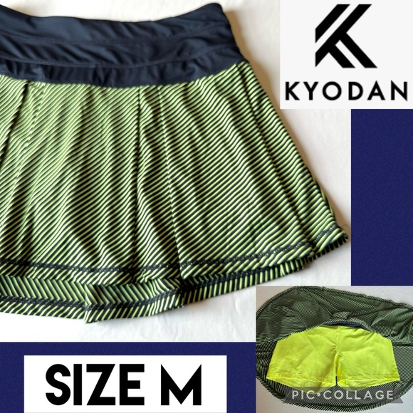 Kyodan | Shorts | Kyodan Womens Skort Navy Yellow Stripe Tennis Skirt ...